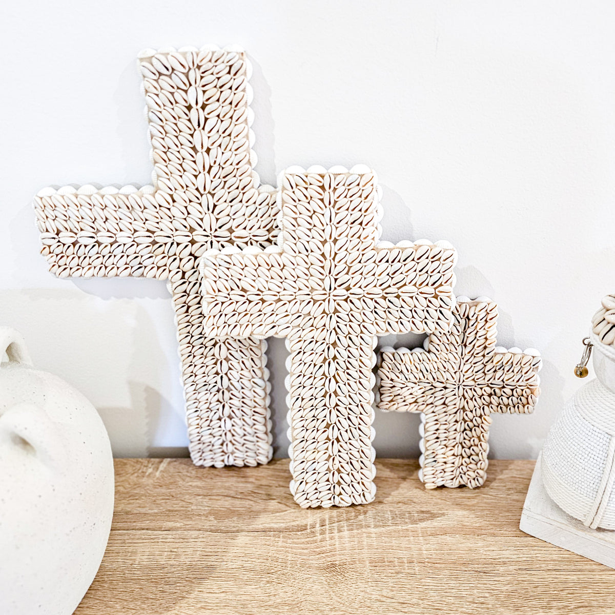 Cali Cowrie Shell Crosses Coastal decor – Coastal Boheme Collective
